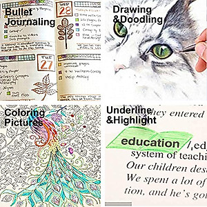 Larkpad 48 Color Gel Pen Set with Portable Nylon Case-24 Glitter 8 Metallic 6 Neon 6 Pastel 4 Classic for Adult Coloring Drawing Note Taking (48 Pens)