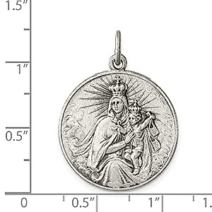 IceCarats 925 Sterling Silver Vintage Our Lady of The Holy Scapular Medal Necklace Charm Pendant Only