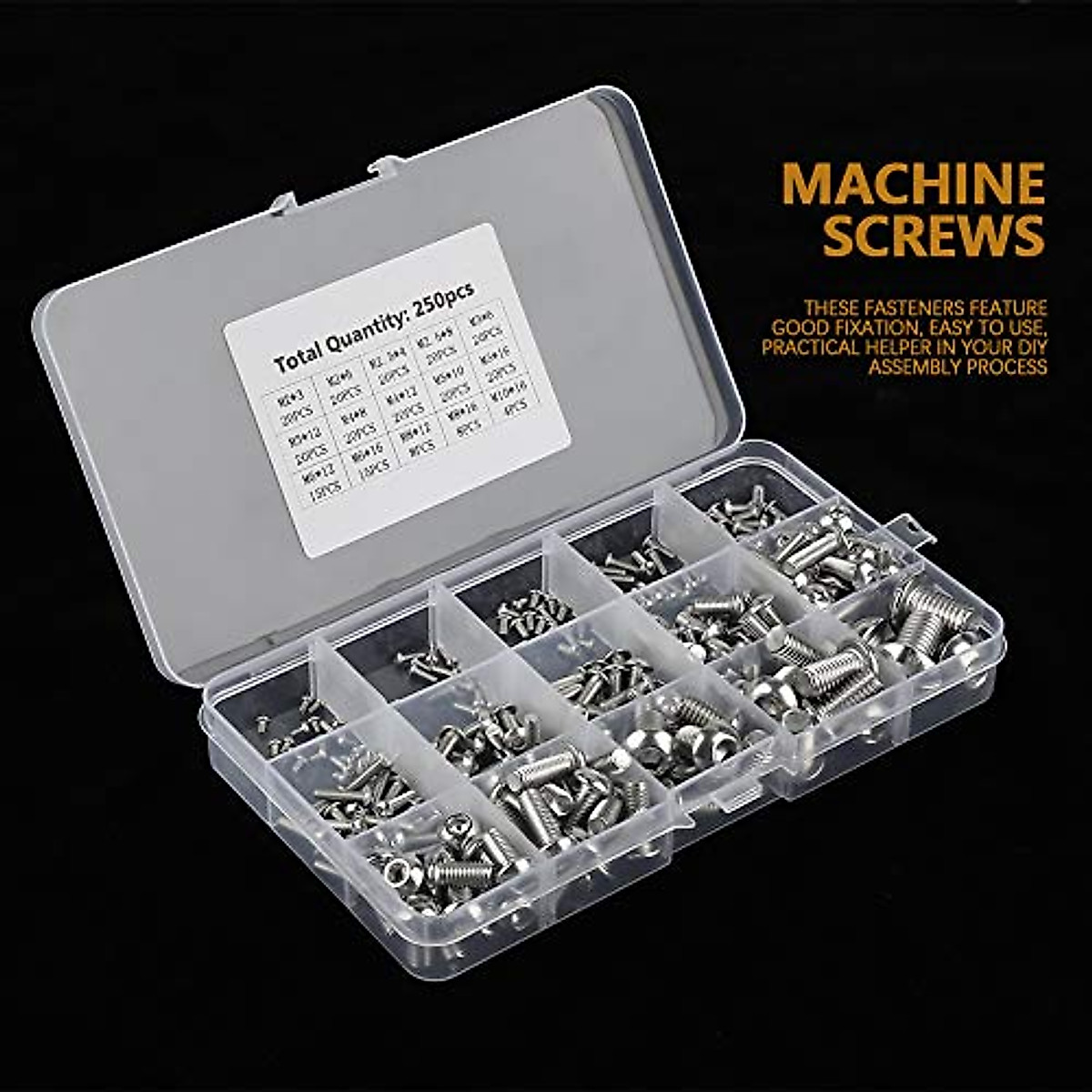 Screws Kit, Corrosion Resistance High Hardness Socket Screw Bolt Easy To Use 250pcs for Memory for Computer Hard Disk for Motherboard for Keyboard