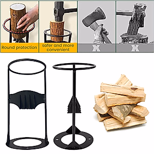 Hellosay Firewood Kindling Splitter Save Time & Effort Manual Kindling Wood Splitting Tool, Heavy Duty Cast Steel Log Splitter Wedge, Firewood Cutter Splits Firewood Safely for Home & Campsite (M)