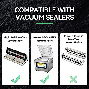 MAGIC SEAL Chamber Vacuum Sealer Bags Rolls, Clear 12’’×50’ Smooth Flat Rolls 2 Pack, BPA Free Great for Food Vac Storage or Sous Vide, Puncture Prevention, Commercial Grade (12''x50'-2 rolls)