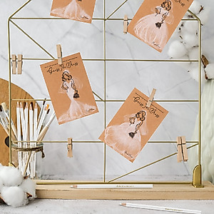 Fulmoon 50 Packs Guess The Dress Bridal Shower Games for Guests Include Wedding Shower Games Cards and Water Soluble Pencils Fun Wedding Decorations Party Supplies Games Ideas(Brown)