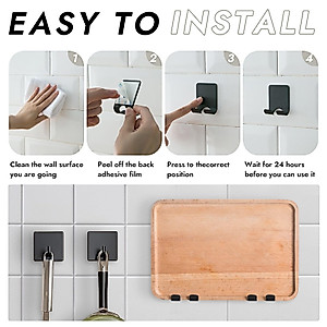 MOYU HOME Duty Waterproof in Shower Hooks,Waterproof Bathroom Shower Razor Hanger,Matte Black Bathroom Towel Hook,Stainless Steel Sticky Hooks