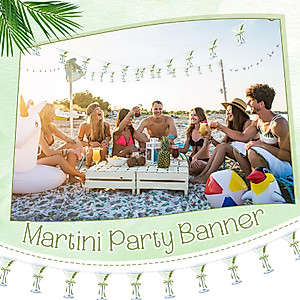 Dispowreath 4 Pcs Martini Party Banner Bar Themed Bachelorette Party Decoration Hanging Sign for Martini Birthday a Tini Bit Older Party Decorations (Olives)