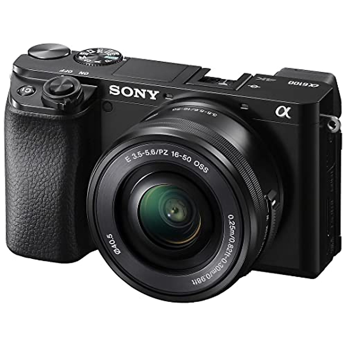 Sony Alpha a6100 Mirroless Digital Camera with E PZ 16-50mm OSS Lens + A-Cell Accessory Bundle Includes: 2 Pack SanDisk 64GB Memory Card + Backpack + Slave Flash + Much More