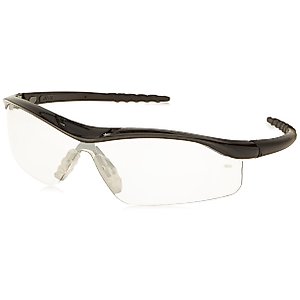 MCR Safety DL119AF Dallas Safety Glasses with Polished Black Frame and Indoor/Outdoor Clear Mirror Anti-Fog Lens