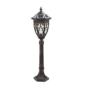 ZMY IP65 Solar Anti-Rust Waterproof Street Lighting Outdoor Lawn Post Light Home Highlight LED Street Lantern Garden Loft Villa Pathway Illumination Edison