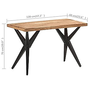 ULUYYUC Dining Table 47.2"x23.6"x29.9" Solid Acacia Wood,Office Desks Party Table Kitchen Tables Kitchen Furniture Outdoor Table for Living Room, Kitchen, Backyard, Wedding,Office