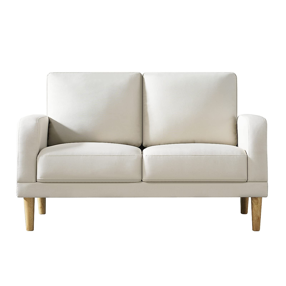 Husbedom 50"(W) Loveseat, Small Couches for Small Spaces, Mini Love Seat Sofa Furniture for Living Room, Bedroom, Beige