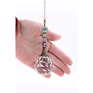 Elegant Handmade Crystal SunCatcher (40mm) Crystal Hanging for Windows, Garden, Gift, Family, Friends, Mom, Aunt, Grandma (Qty of 1, Length: 18 inches) | 2 Dirty Birds Boutique