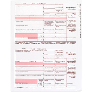 1099 MISC Forms 2023, 4 Part, Vendors Kit Laser Tax Forms with Self-Seal Envelopes Great for QuickBooks and Accounting Software, 1099 MISC Forms 2023