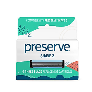 Preserve Shave 3 Replacement Cartridges for Preserve Shave 3 Razor, 4 Count