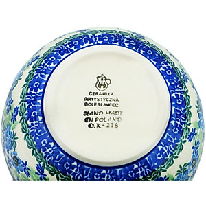 Polish Pottery 5½-inch Bowl made by Ceramika Artystyczna (Pretty In Blue Theme) + Certificate of Authenticity
