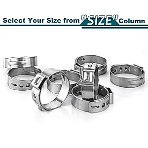 LOKMAN 50 Pack 1/2 Inch PEX Cinch Clamps, Stainless Steel Rings Pinch Clamps for PEX Tubing Pipe Fitting Connections (1/2 Inch)