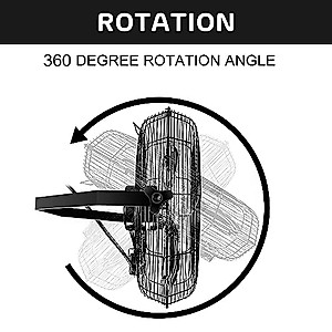 InfiniPower 24 Inch Industrial Wall Mount Fan, 3 Speed Commercial Ventilation Metal Fan for Warehouse, Greenhouse, Workshop, Patio, Factory and Basement - High Velocity, black