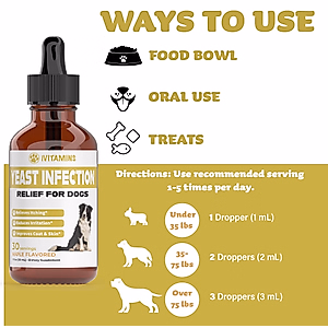 Natural Yeast Infection Relief for Dogs | Supports Healthy Itch & Inflammation Relief | Dog Ear Infection Treatment | 1 oz