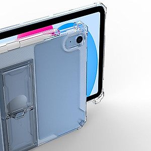 SFFINE Clear Case for New iPad 10th Generation 10.9-inch 2022,Slim Soft Flexible Lightweight TPU Gel Silicone Case Cover Skin with Pencil Holder for iPad 10.9" 10th Gen 2022 (Clear Stand)