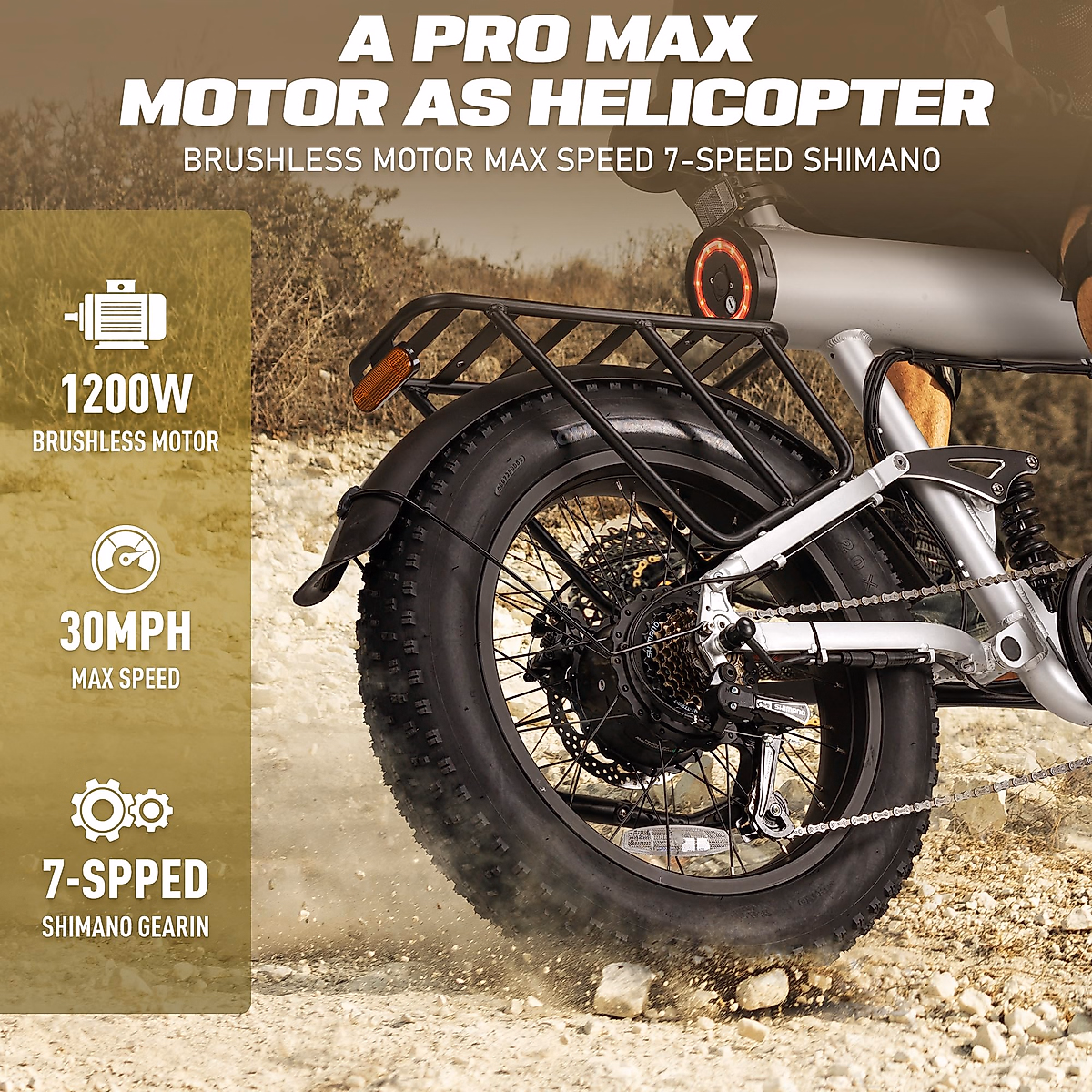 Adult Electric Bike 1200W Motor 32MPH, 48V 20AH Removable Battery EBike 20x4.0 Fat Tires, Beach Mountain Off-Road E Bbikes with Dual Shock Absorbers Bicicletas