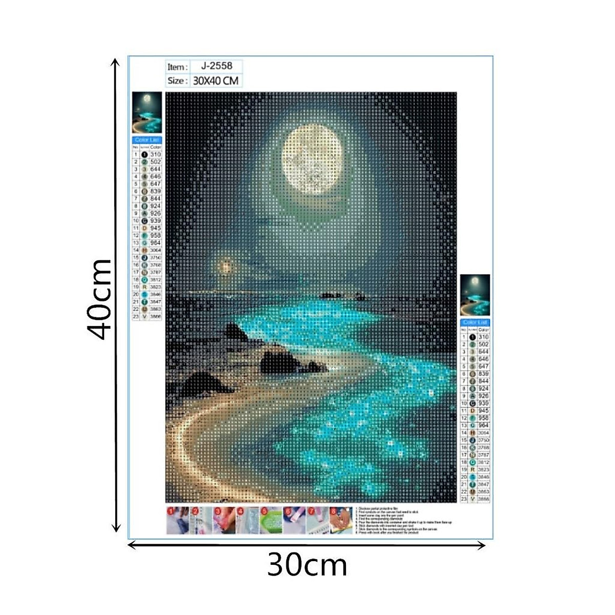 YOUYIDUN-5D DIY Diamond Art Kits,Magical Scenery Diamond Crystal Painting Kits Full Drill by Numbers,Diamond Rhinestone Cross Stitch Embroidery Painting for Kids Adults Gifts Home Wall Decorations-C