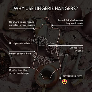 Lingerie Hangers Wire Body Shape Display Hangers (Rose Gold) 10 Pack Bikini Swimsuit Hangers