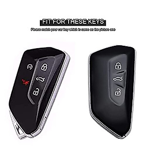 Soft Tpu Smart Remote Car Key FOB Cover Holder Case Fit for Volkswagen VW MK8 Golf/GTI Skoda Enyaq Octavia Full Protection (Silver)