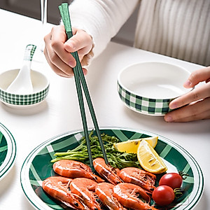 5 Pairs Fiberglass Chopsticks, Slivek Reusable Premium Japanese Chinese Korean Chopsticks Dishwasher Safe, Non-slip, Lightweight, 9.84 inches - Black