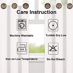 White Kitchen Curtains 36 Inch Cotton Blend Farmhouse Tier Curtains Tab Top Boho Rustic Button Curtains Light Filtering Small Window Curtain for Cafe Bathroom Bedroom Drapes 26''W x 36''L, 2 Panels