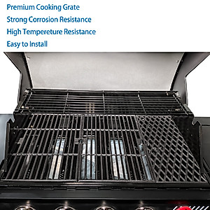 Uniflasy Grill Parts for Dyna-Glo DGH485CRP, DGH474CRP DGH450CRP,Grill Replacement Part Kit for Dyna-Glo 3/4/5 Burner Grill,Porcelain Steel Grill Heat Plate, Stainless Steel Burner Tube,Cooking Grates