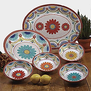Cerified International Vera Cruz 2-Piece Melamine Platter, Set, Multicolored