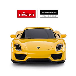 RASTAR Porsche Remote Control Car, 1:24 Scale Porsche 918 Spyder RC Toy Car for Kids - Yellow