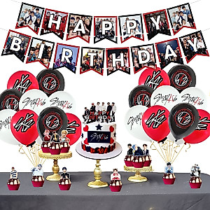 OULUN STRAY-KIDS Party Supplies, STRAY-KIDS Party Decorations Include Happy Birthday Banners, Cake Toppers, Cupcake Toppers, Balloons