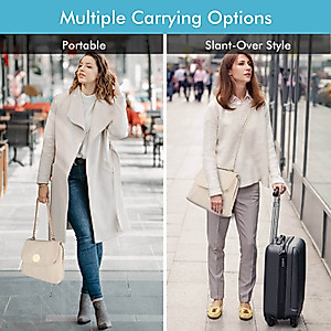 Devotee Toiletry Bag for Women, Travel Bag with Hanging Hook, Water-Resistant Makeup Bag for Full Sized Toiletries, Cosmetic Organizer for Toiletries, White