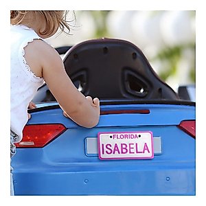 Personalized Mini License Plate Custom Fake License Plate for Kids Power Wheels for Golf Cart, Motorcycle, Bike,Stroller,Walker,Wagons, Moped ATV(Red)