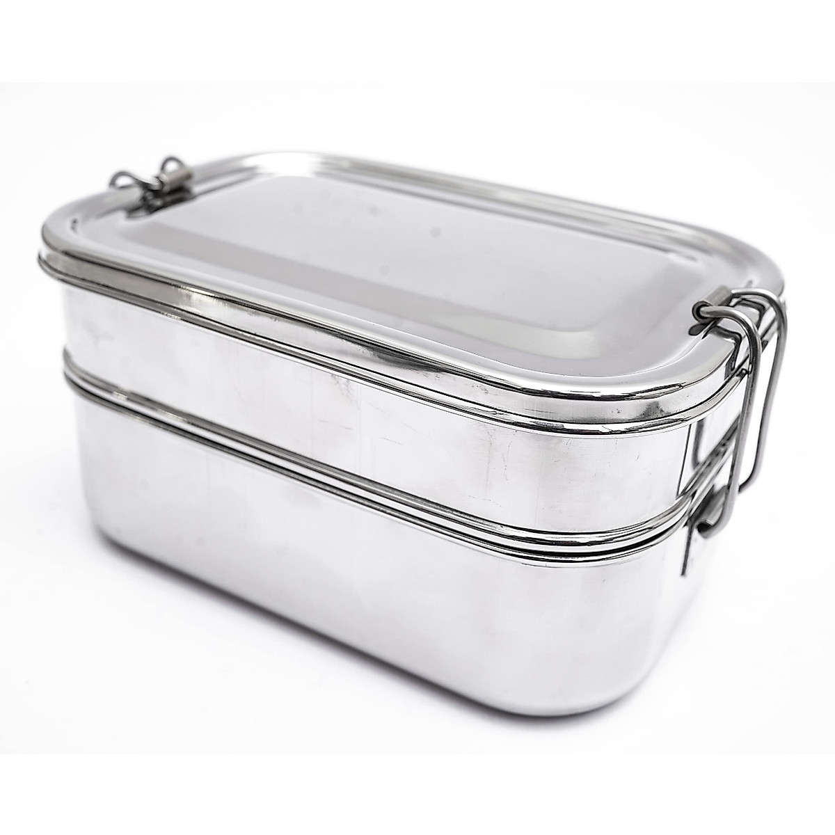 POSHGRAM Eco-Friendly STAINLESS STEEL BENTO BOX for adults and kids, 3-Tier Lunch Box For adults and kids, Size 6.4 * 4.4 * 3.3 (Inches)