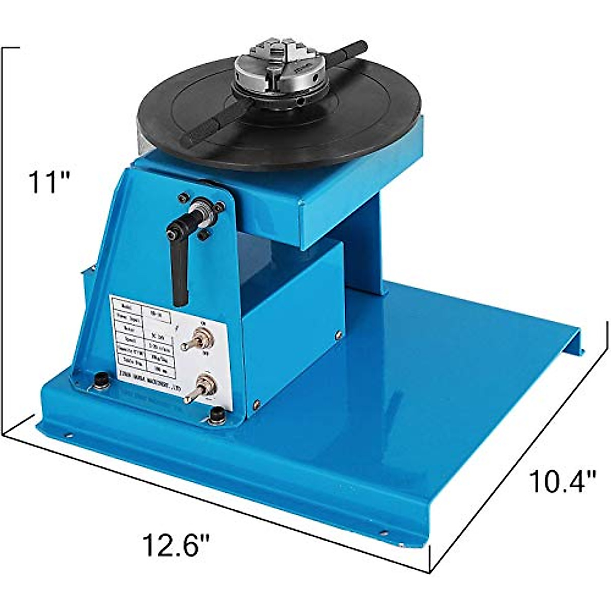Mophorn 10KG Rotary Welding Positioner Turntable Table 110V Mini 0 to 90° Welding Positioner Positioning Turntable 2.5 Inch 3 Jaw Lathe Chuck 180mm Portable Welder Positioner Turntable Machine