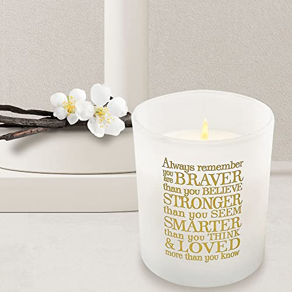 Inspirational Vanilla Scented Candles for Women - Get Well Soon Candles Gifts for Women - Thinking of You Gifts for Women (Always Remember You are Braver)
