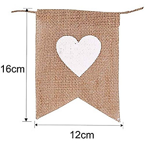 OZXCHIXU Jute Hessian Burlap thank you Banner Rustic Wedding Party Bunting