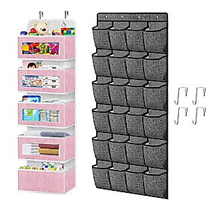 homyfort Over the Door Organizer, Hanging Baby Diaper Organizer for Nursery，Over the Door Hanging Shoe Rack Organizer