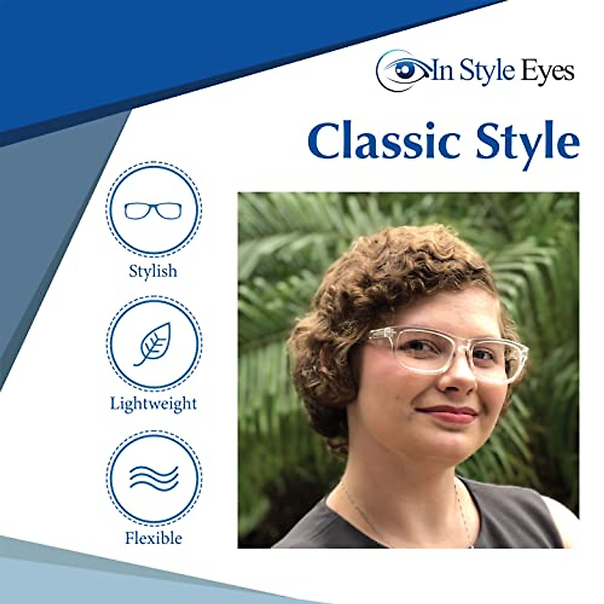In Style Eyes Seymore Retro Bifocal Cheaters Reading Glasses - Full-Rimmed Classic Oval Acetate Frame - Non-Progressive Lens - Clear Black - 3.25x