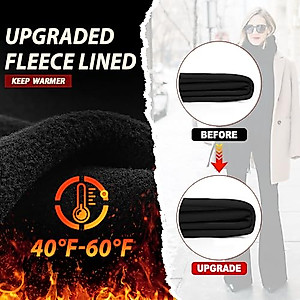 FULLSOFT Fleece Lined Leggings Women-Winter Flare Leggings Tummy Control High Waisted Winter Warm Soft Yoga Pants(Black,Small)