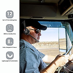 Bluetooth Headset with Microphone,V5.1,Noise Canceling Wireless On Ear Headphones, Bluetooth Headphones with Mic, Phone Headset Mute Button for Laptop, Skype, Call Centers, Office, Trucker