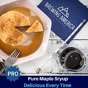 USA Made Maple Syrup Hydrometer Density Meter for Sugar and Moisture Content Measurement for Consistently Delicious Pure Syrup – Made in America - BRIX & Baume Scales - Easy Read Red Line Calibrated