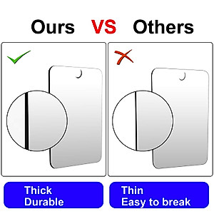 DFLLLO Large Fogless Shower Mirror, Anti-Fog Shower Mirror (12”X7.48 ”), Fog-Free Travel Shave Mirror, Shatterproof Shaving Mirror, Wall Hanging Mirror, Portable Makeup Mirror