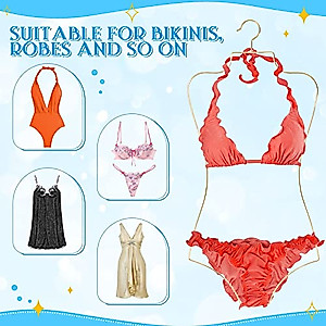 Body Shape Bikini Hanger Wire Body Shape Display Hangers Metal Lingerie Hangers Bathing Suit Hangers Swimsuit Hanger Bikini Swimwear Hanger for Clothes Coat(Gold, 16 Pcs)