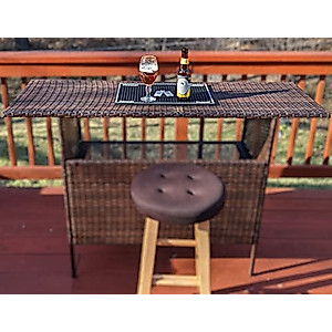 Tequixtum iM@t Bar Spill Mat for Countertop, AI in Your Home Bar with Bartend-AI, Your Own Bartender Assistant! & Cheer Up Spinning The Drink-Roulette on Your Phone/Tablet Scanning QRC Printed on Mat