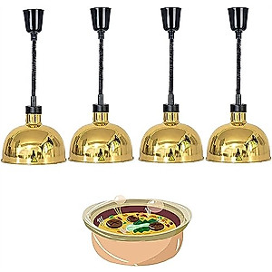 LINKANRUO Commercial Food Heat Lamp Warmer, 250w Buffet Catering Heating Light, Restaurant Chandelier Equipment for Keep The Food Fresh and Delicious, Adjustable Length 60-180cm, Ideal for Steak Pizza