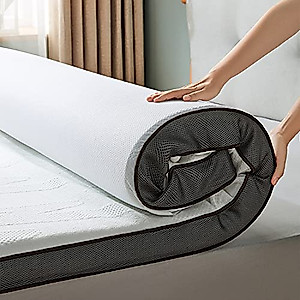 LINSY LIVING Mattress Topper Twin, 3-Inch Gel Memory Foam Mattress Topper for Twin Size Bed, Supportive High Density Foam for Pain Relief, Breathable and Washable Cover with Straps, CertiPUR-US