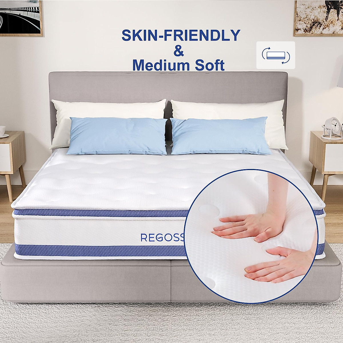 Full Mattress, 10 Inch Hybrid Mattress in a Box, Mattress Full Size with Memory Foam & Individual Pocket Spring, Full Mattress Medium Soft Feel Motion Isolation for Pressure Relief