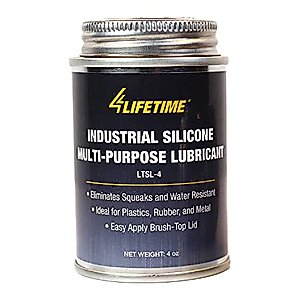 4LIFETIMELINES Multipurpose Automotive Silicone Lubricant for Rubber, Metal, Glass, and Plastic Surfaces, Brush Top Can - 4 oz
