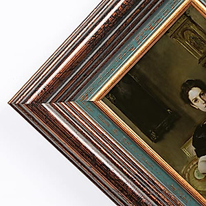 BWPFRAME 5x7 Photo Frame Vintage Solid Wood Picture Frames 5 x 7 with Real Glass, Walnut wood Photo Frame with mat for Tabletop & Wall Display Home Decor